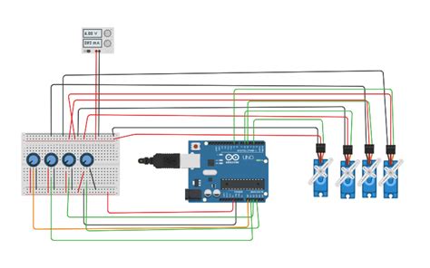 Circuit Design Robotic Arm Tinkercad