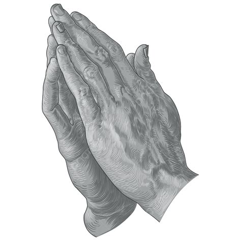 Grayscale Praying Hands Illustration Jesus Person Christ Vector Jesus