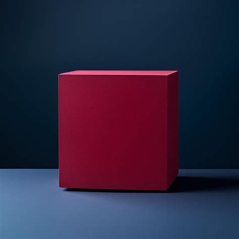 Plain Square Cube On A Medium Navy Blue Background Premium Ai Generated Image