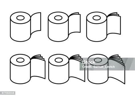 화장지 Rol 아이콘을 설정합니다 포장에 대 한 컬렉션 기호입니다 벡터 일러스트 레이 션 깨끗한에 대한 스톡 벡터 아트 및 기타 이미지 Istock