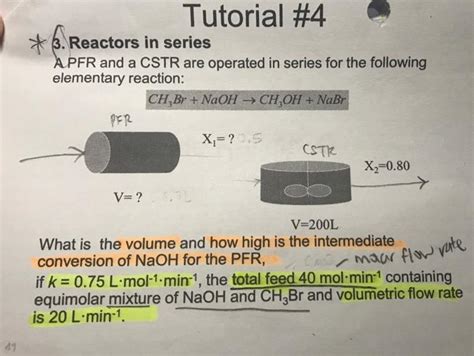 solved tutorial 4 3 reactors in series apfr and a cstr are