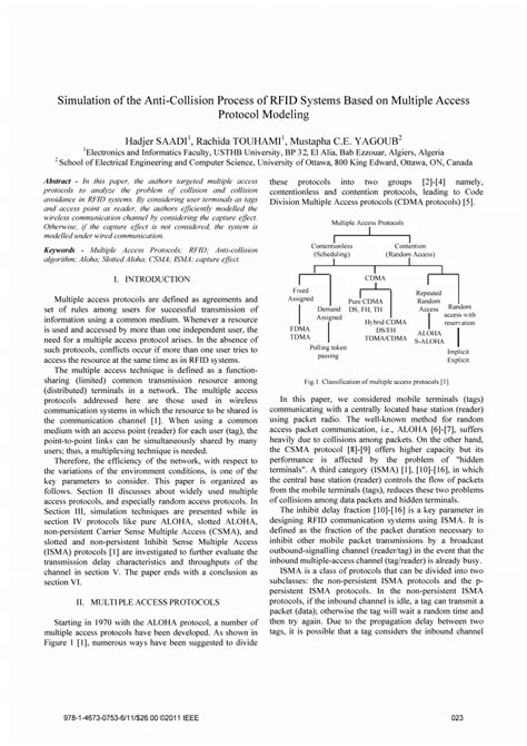pdf simulation of the anti collision process of rfid systems based on