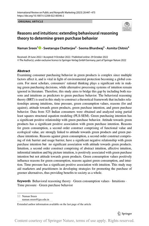 Reasons And Intuitions Extending Behavioural Reasoning Theory To