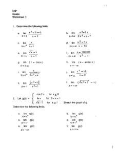 Functions Sequences Limits Worksheet For Th Higher Ed Worksheets Library