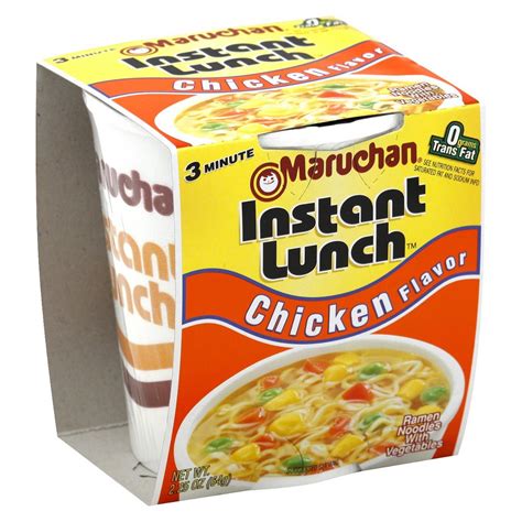 Instant Lunch Chicken Flavor Soup With Noodles And Veggies