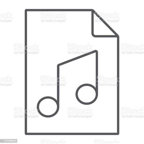 음악 파일 얇은 라인 아이콘 음악 및 사운드 오디오 파일 기호 벡터 그래픽 흰색 바탕에 선형 패턴 10에 대한 스톡 벡터 아트