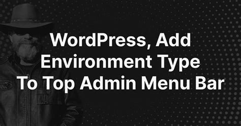 Wordpress Add Environment Type To Top Admin Menu Bar Barrddev