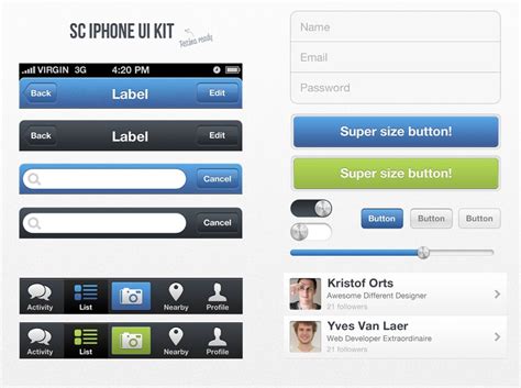 50 Latest Free Mobile Ui Elements Design Kits
