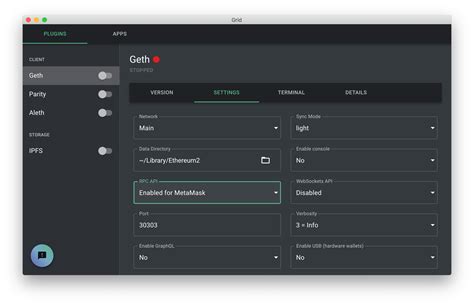 metamask and ethereum grid run your own node without the command line