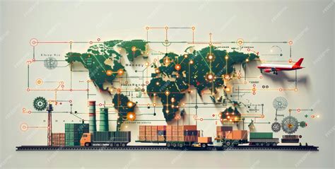 Ilustración De La Cadena De Suministro De Logística De Transporte