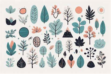 premium photo vector hand drawn flat aesthetic shape collection