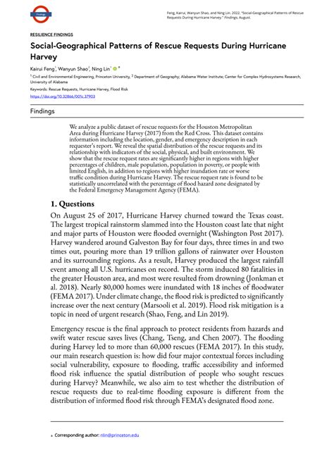 pdf social geographical patterns of rescue requests during hurricane