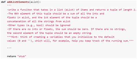 solved def addlistelements alist write a funciton that