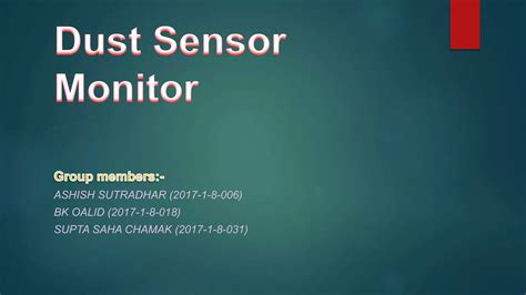 Dust Sensor Monitor Ppt