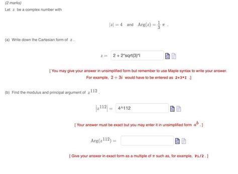 Solved Marks Let Z Be A Complex Number With Z And Chegg Com