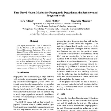Fine Tuned Neural Models For Propaganda Detection At The Sentence And