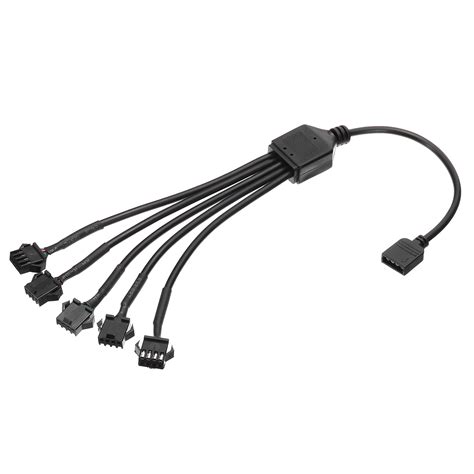 uxcell 12v 4 pin splitter cable pwm fans rgb power cord with 1 to 5