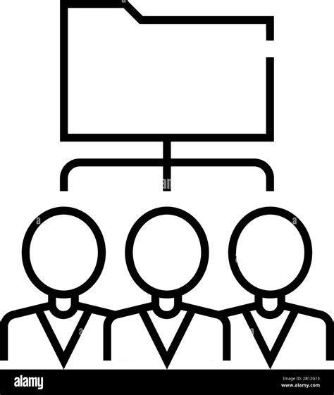 Company Meeting Line Icon Concept Sign Outline Vector Illustration Linear Symbol Stock Vector