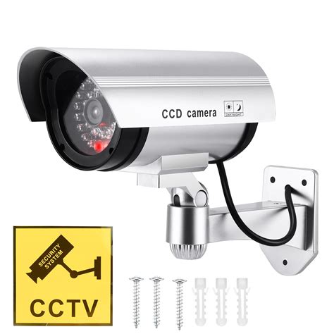 Dummy Security Camera Fake CCTV Surveillance System Simulated Camera With Realistic 1 Red