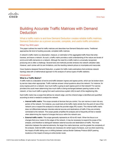 Building Accurate Traffic Matrices With Demand Deduction White Paper