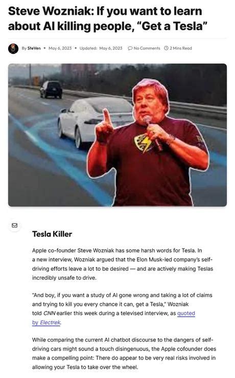 Steve Wozniak Vs Tesla R Trailerclub