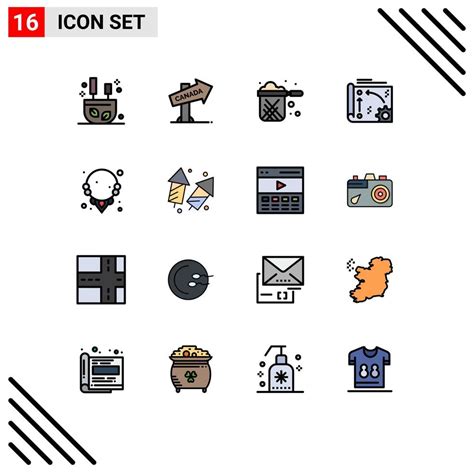 16 Thematic Vector Flat Color Filled Lines And Editable Symbols Of Api Setting Kitchen