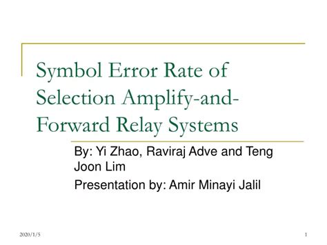 ppt symbol error rate of selection amplify and forward relay systems