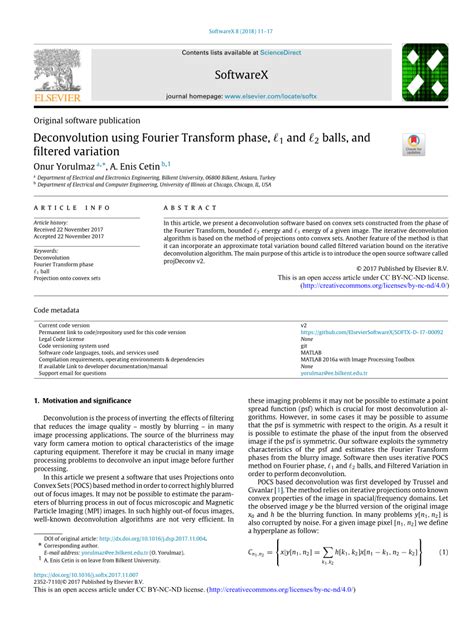 Pdf Deconvolution Using Fourier Transform Phase ℓ 1 And ℓ 2 Balls