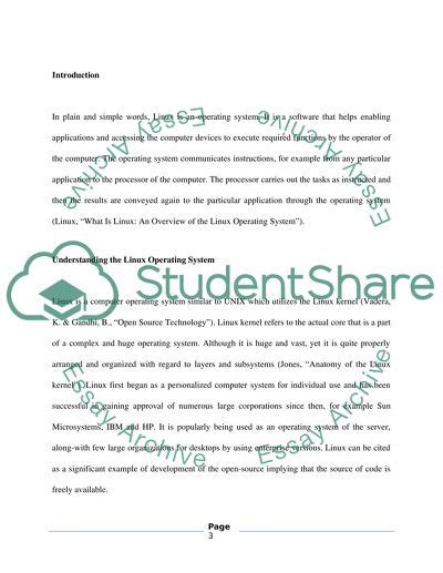 Linux Operating System Research Paper Example Topics And Well Written