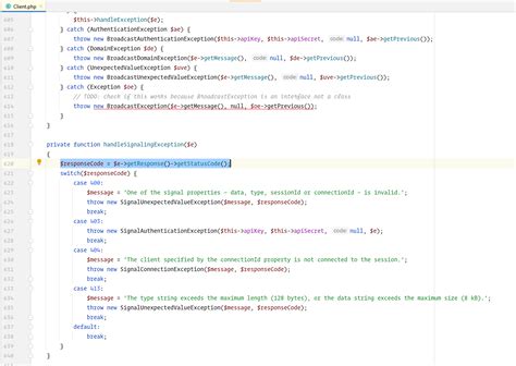 opentok src opentok util client php handlesignalingexception
