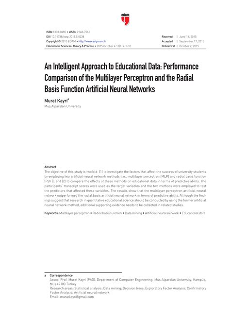 Pdf An Intelligent Approach To Educational Data Performance