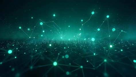 Abstract Digital Network Glowing Teal Nodes Connections Stock Photos - Free & Royalty-Free Stock ...