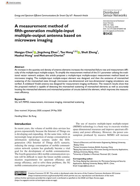 Pdf A Measurement Method Of Fifth Generation Multiple Input Multiple