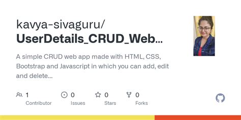 GitHub Kavya Sivaguru UserDetails CRUD WebApp A Simple CRUD Web App Made With HTML CSS