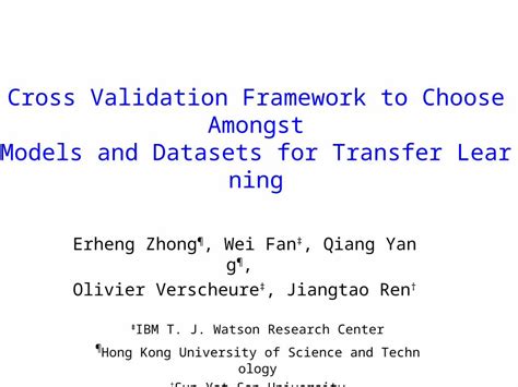 ppt cross validation framework to choose amongst models and datasets