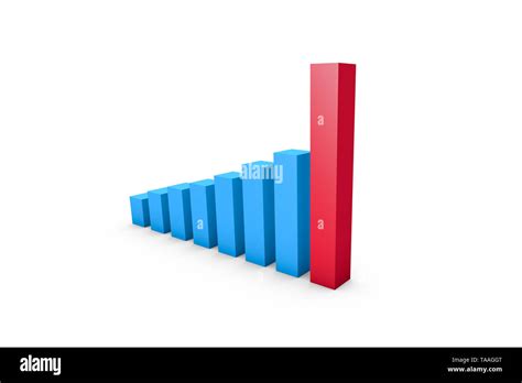 3d rendering front view of business statistic growth graph chart
