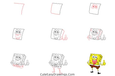 How To Draw Spongebob Squarepants Step By Step Cute Easy Drawings