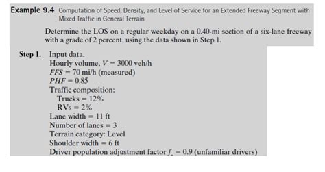 Solved Example 9 4 ﻿computation Of Speed Density And Level