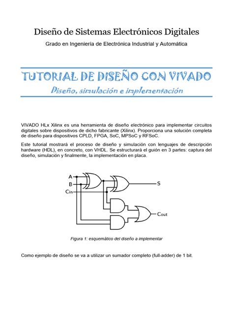 tutorial de diseño con vivado pdf vhdl ventana informática