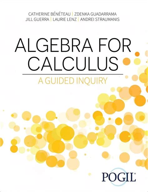 Algebra For Calculus A Guided Inquiry The Pogil Project 9798765743843 Books