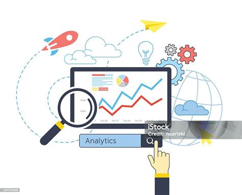 Ilustración De Diseño Plano De Seo Analítico De Optimización De Motores