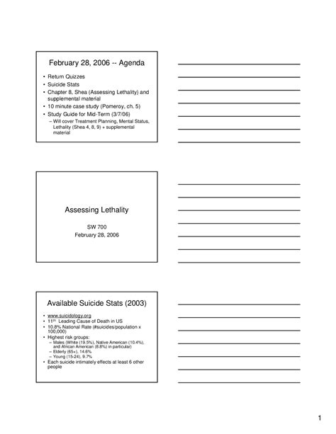 Assessing Lethality Lecture Slides Sw 700 Docsity