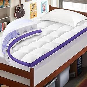 Amazon Com ChiXpace Dual Layer Memory Foam Twin XL Mattress Topper 2 Inch Gel Egg Crate Foam
