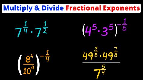 Multiply And Divide Fractional Exponents Eat Pi Youtube