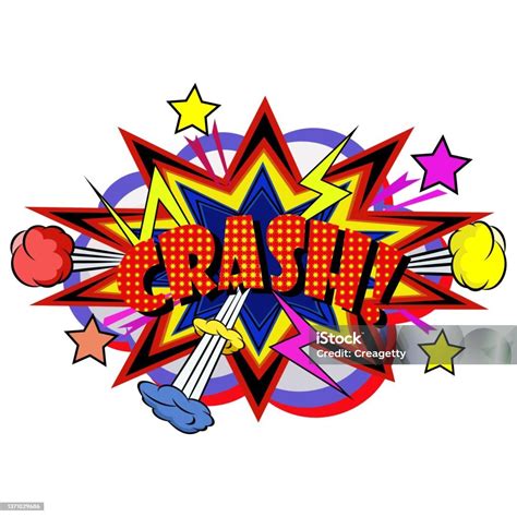 파 파트 빈티지 스타일의 크래시 만화 폭발 거품 만화 스타일 벡터 반톤 패턴과 그림자 와우 효과 벡터 만화 거품 폭발 구름에 대한 스톡 벡터 아트 및 기타 이미지 Istock