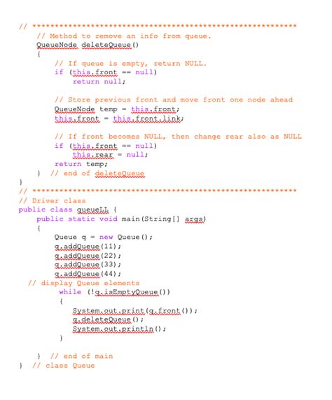 Solved Queues Linked List Implementation Modify The Queues