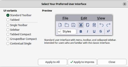 Chapter User Interface Variants