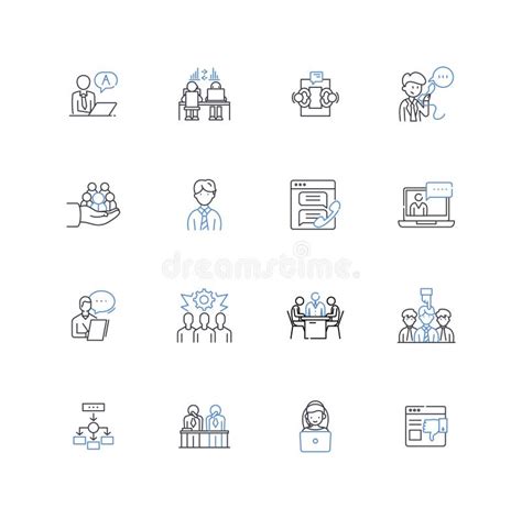 Business Partners Line Icons Collection Collaboration Trust Loyalty