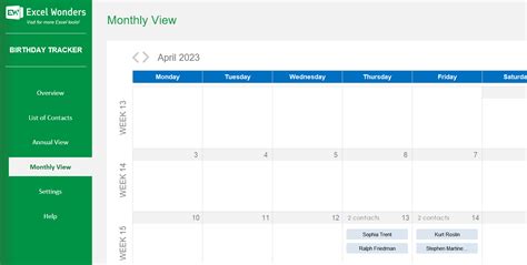 Birthday Tracking Excel Template Excel Wonders Amazing Excel Templates