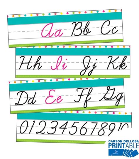 Simply Stylish Tropical Cursive Alphabet Line Printable Bulletin Board